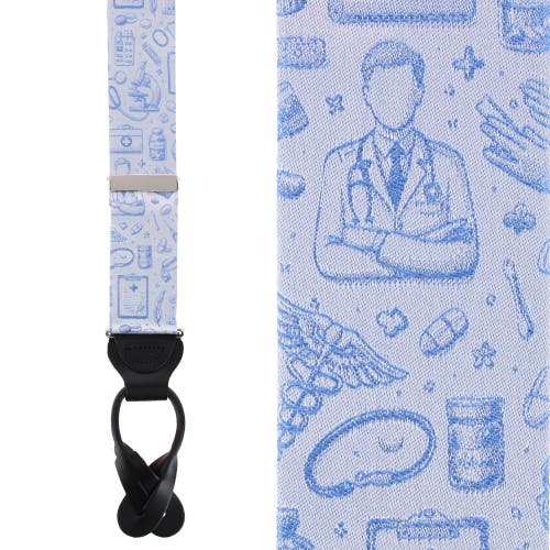 TRAFALGAR Trafalgar Medical Alert Silk Novelty Button End Suspenders
